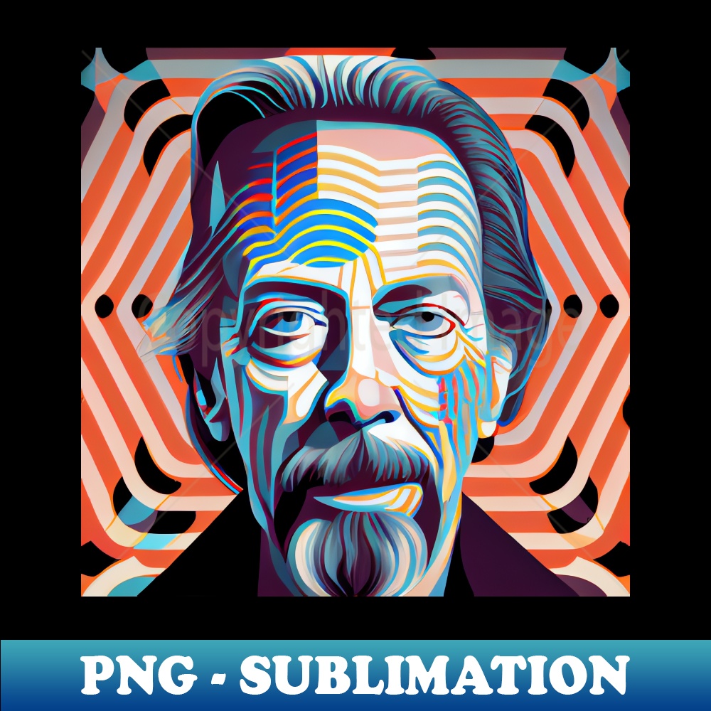 Alan Watts Psychedelic Op Art - Exclusive PNG Sublimation Do - Inspire ...