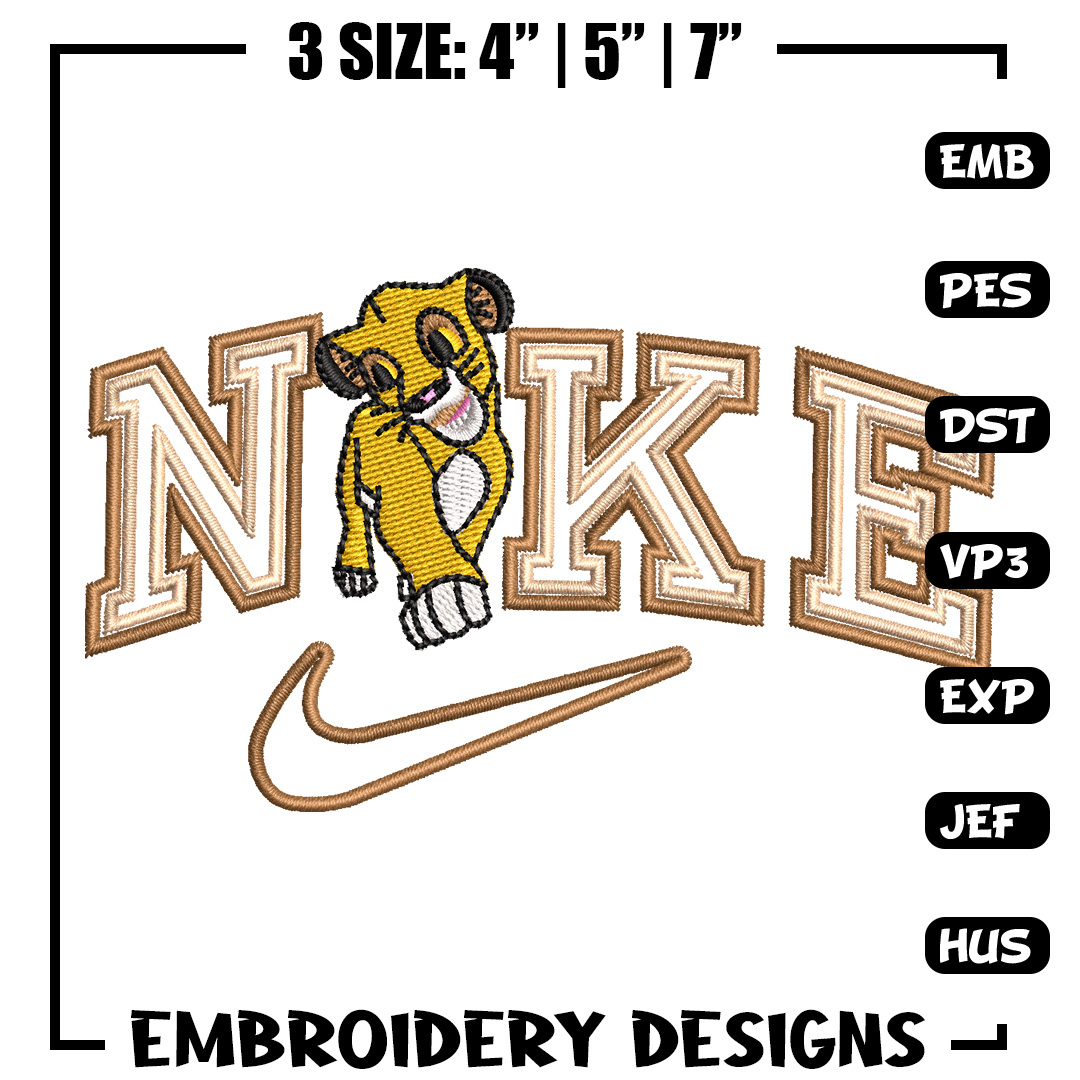 Nike lion child embroidery design, Lion king embroidery,Nike | Inspire ...