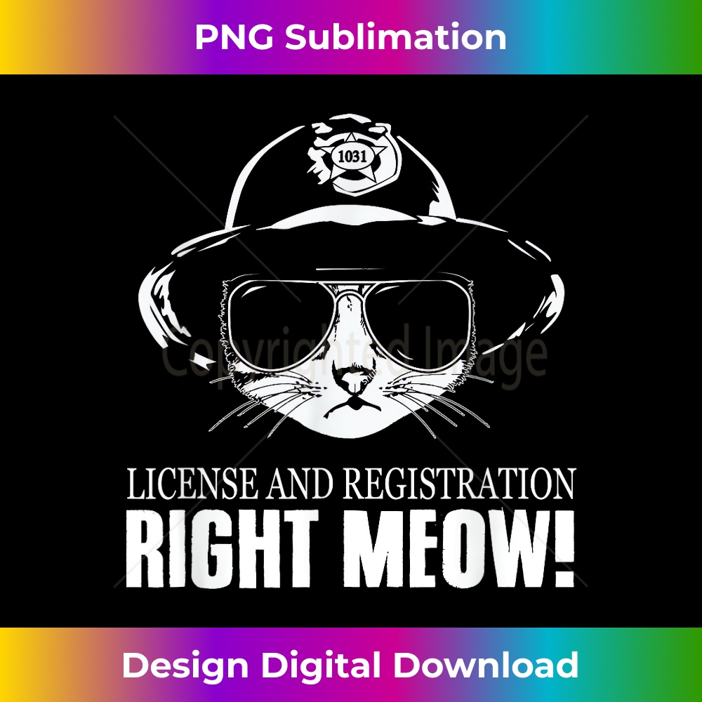 License And Registration Right Meow Funny Cat Cop - Sublimat - Inspire ...