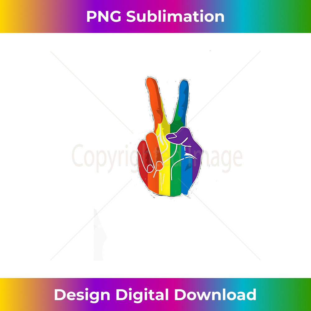 Pride Peace Sign Rainbow T- - Sleek Sublimation PNG Download | Inspire ...