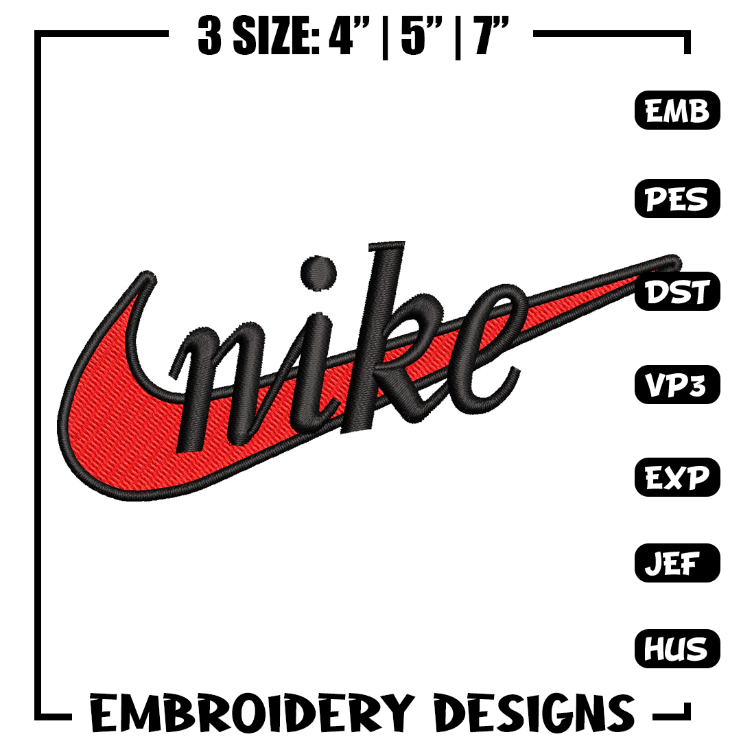 Nike red logo embroidery design, Nike embroidery, Nike desig | Inspire ...