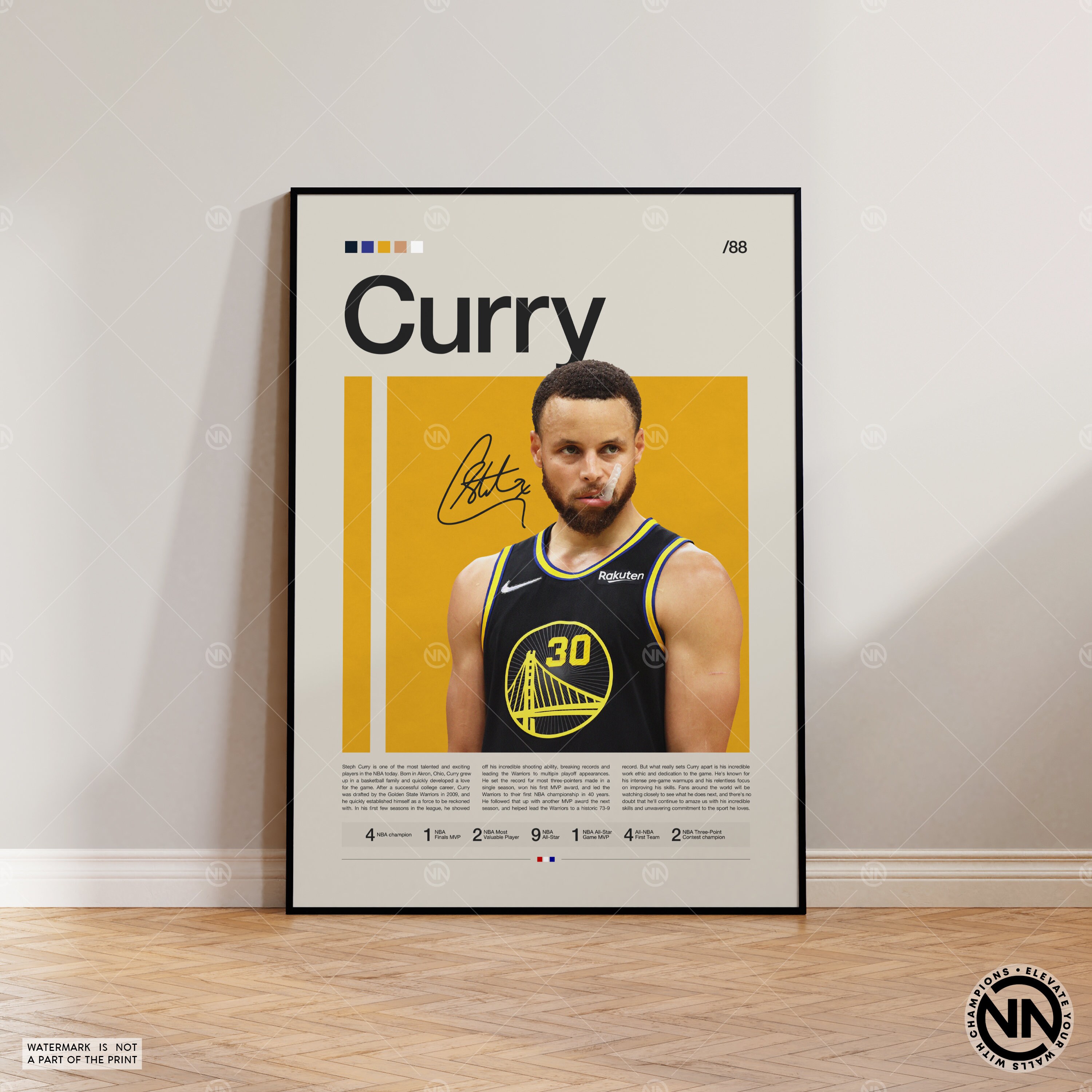 Steph Curry Poster, Golden State Warriors, NBA Poster, Sport - Inspire ...