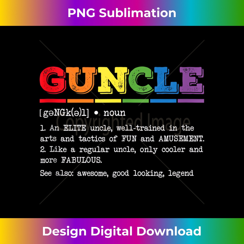 Mens Funny Guncle Definition Proud Gay Uncle LGBTQ Pride Rai - Inspire ...