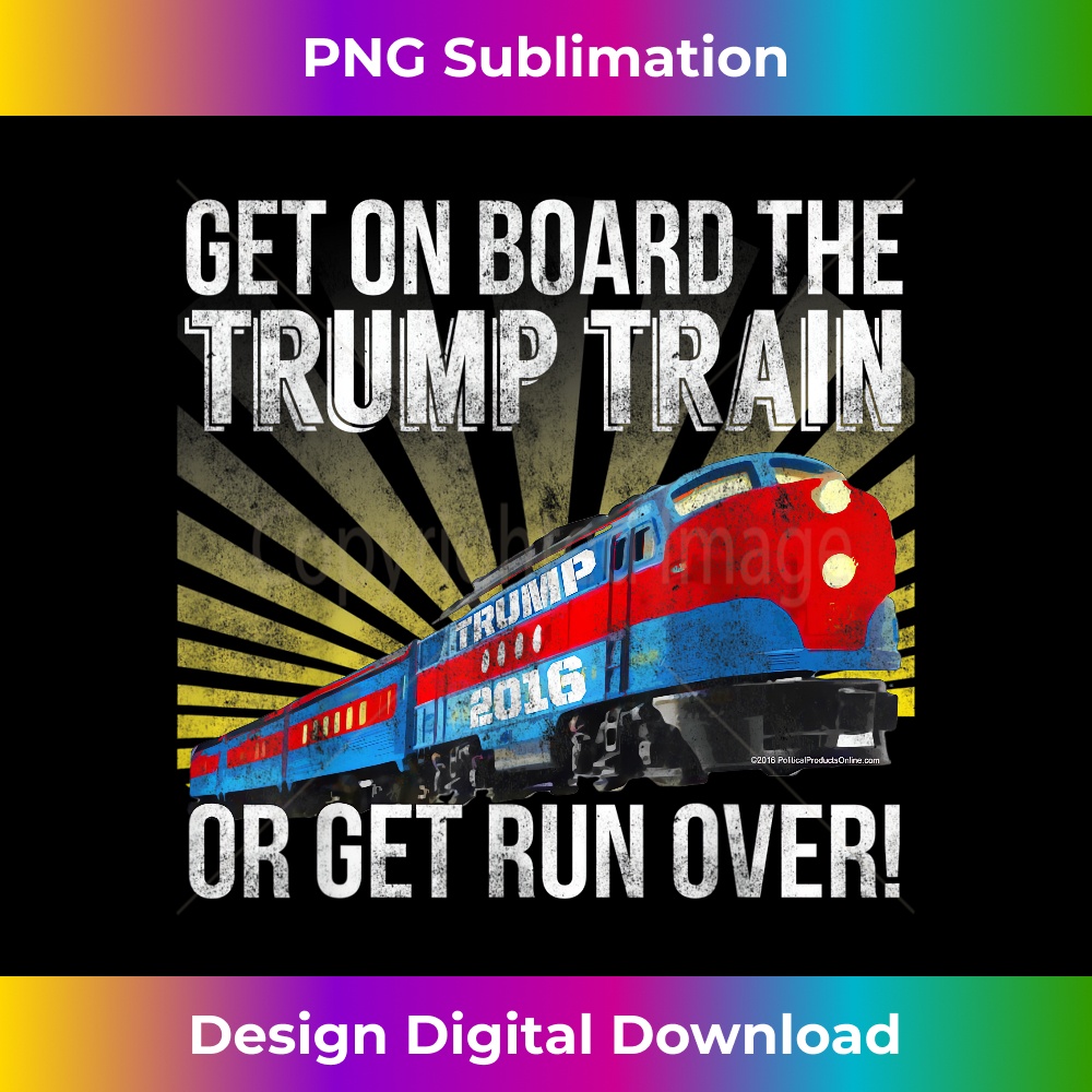 Mens Trump Train Get On Board Run Over Funny Donald Trum - E | Inspire Uplift