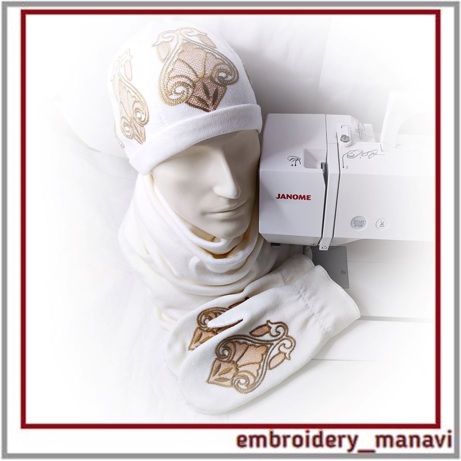 In the hoop machine embroidery designs set of hat & mittens - Inspire ...