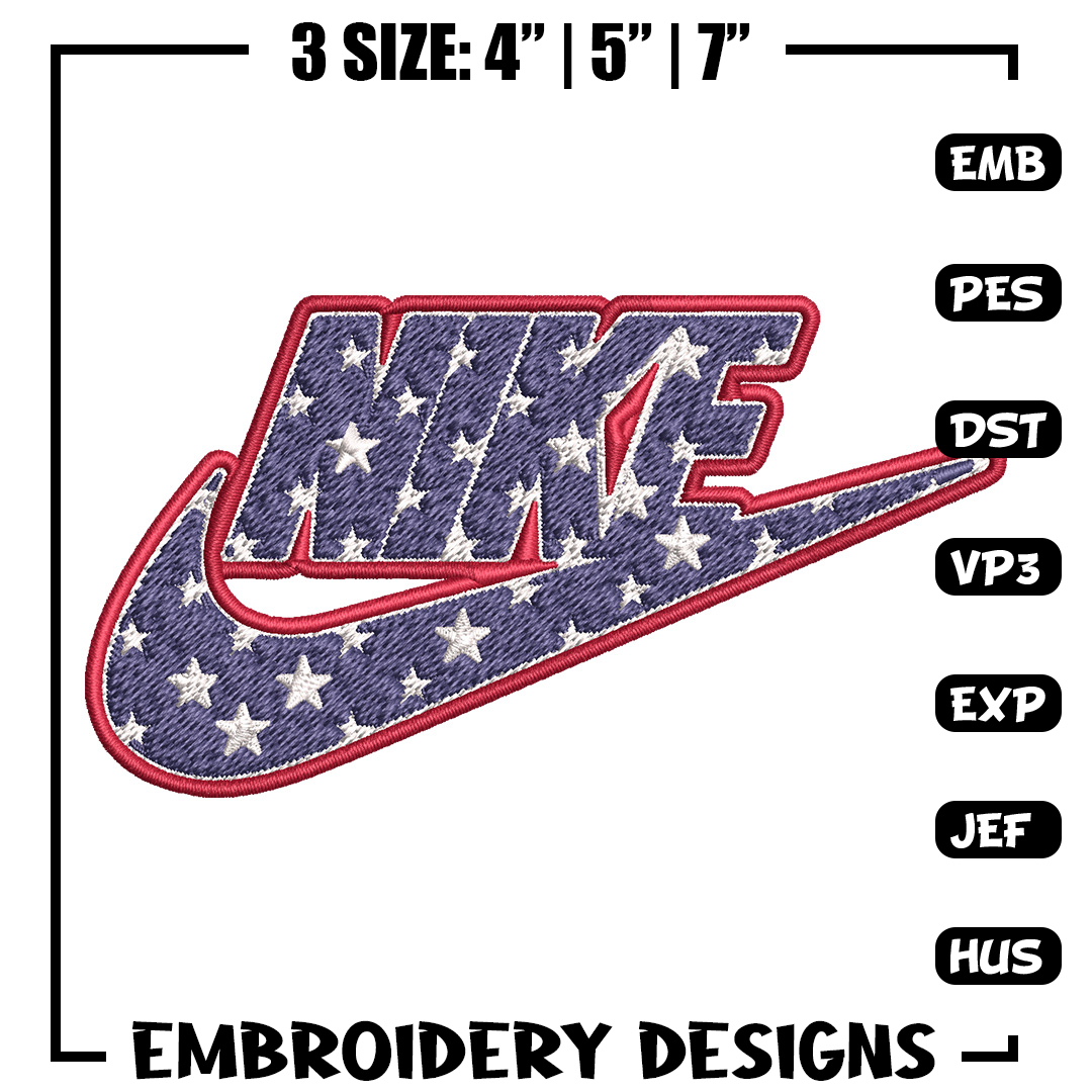 Nike Star Embroidery Design, Brand Embroidery, Nike Embroide | Inspire ...