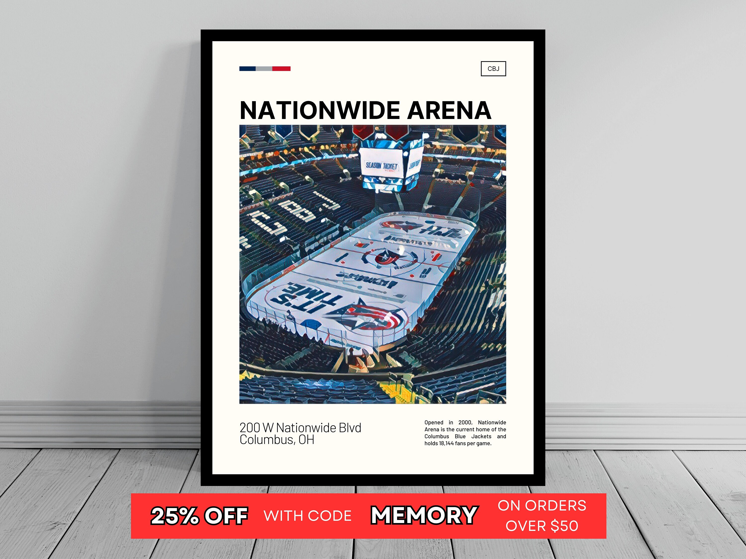Nationwide Arena Columbus Blue Jackets Poster NHL Art Alt Ar - Inspire ...