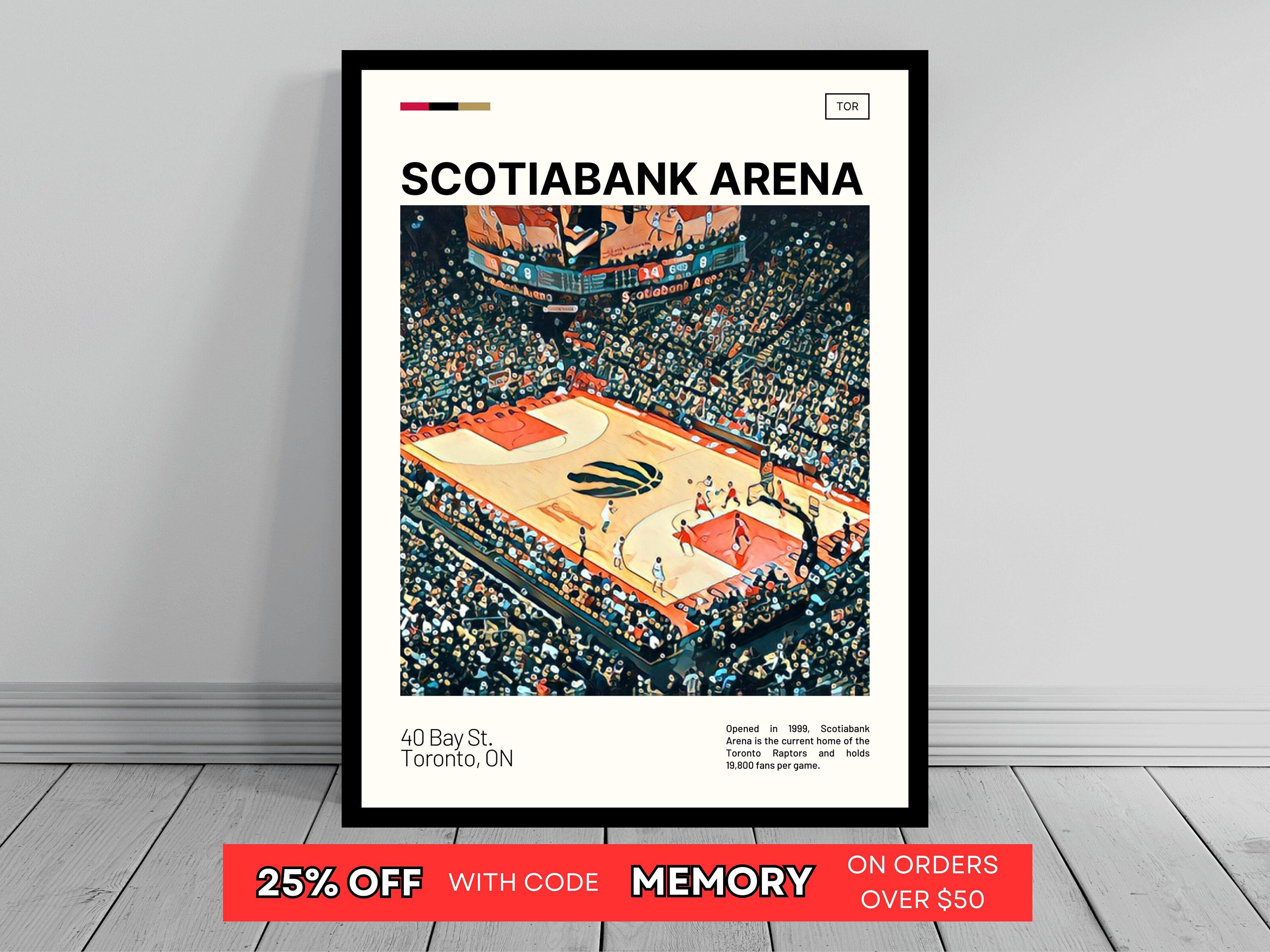 Scotiabank Arena Toronto Raptors Poster NBA Art NBA Arena Po | Inspire ...