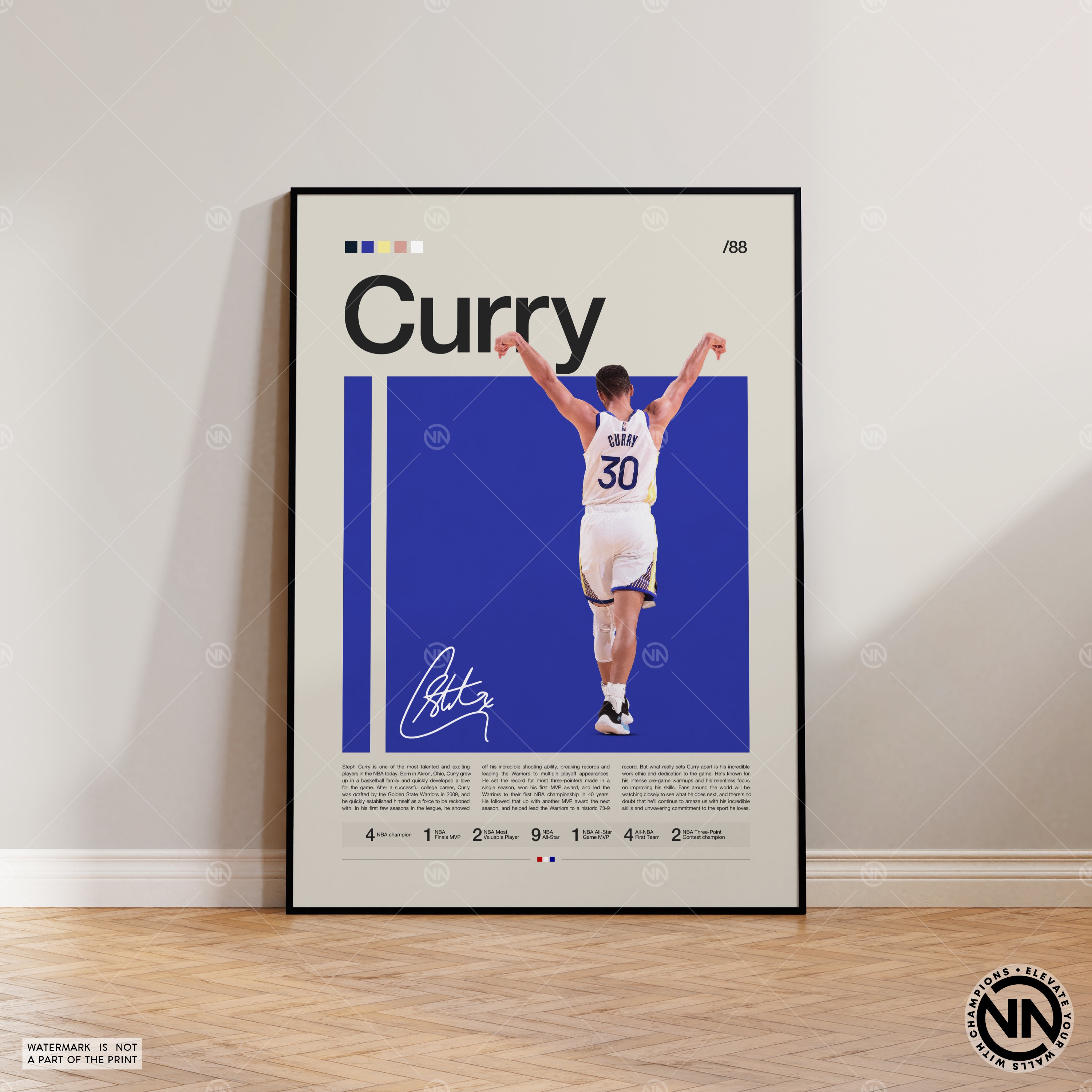 Steph Curry Poster, Golden State Warriors, NBA Poster, Sport - Inspire ...