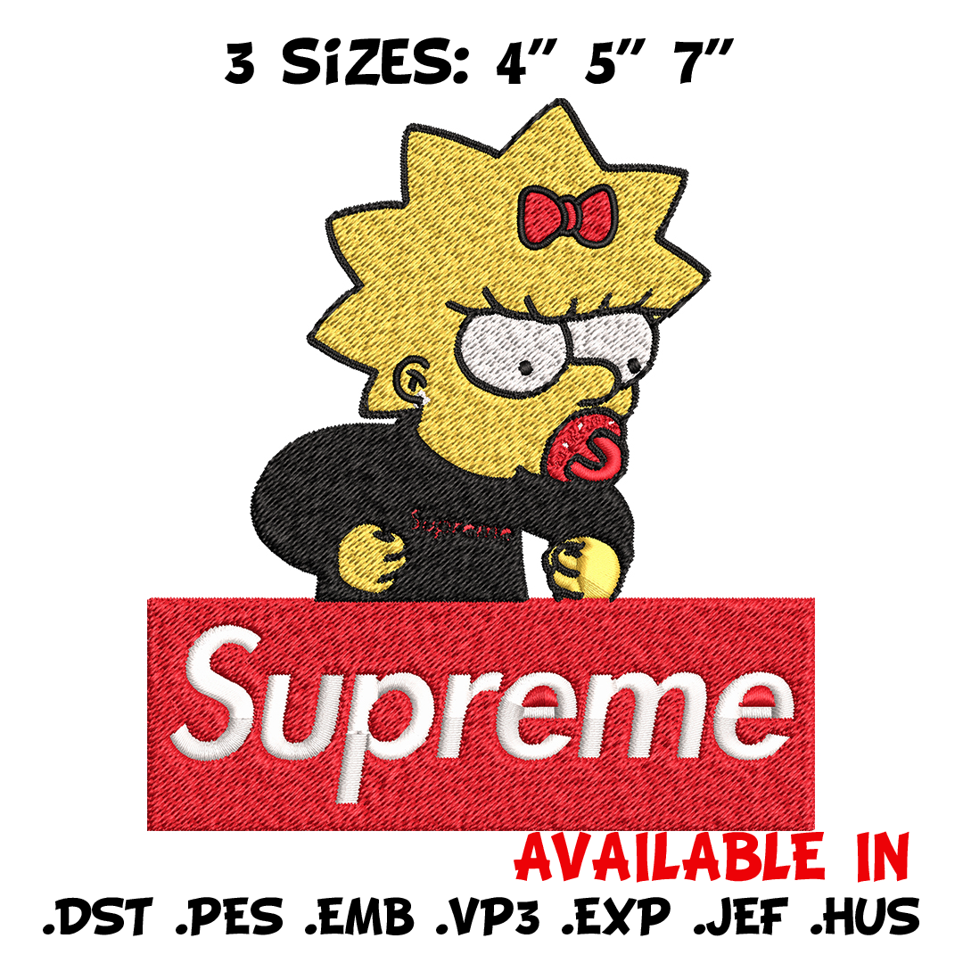 Supreme Lisa Simpson Embroidery design, Simpson Embroidery, | Inspire ...