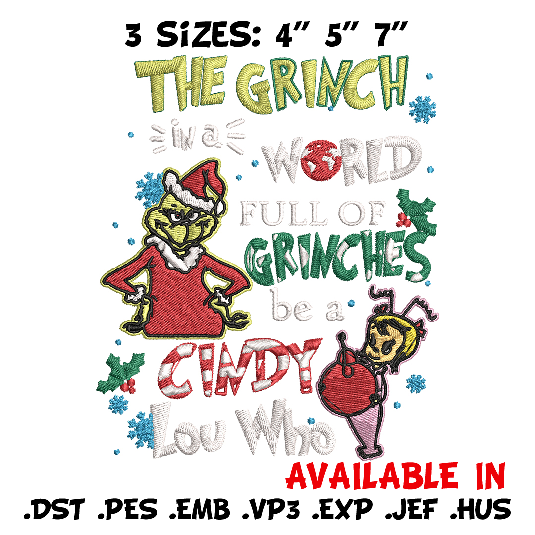 The grinch logo Embroidery design, Grinch christmas Embroide | Inspire ...