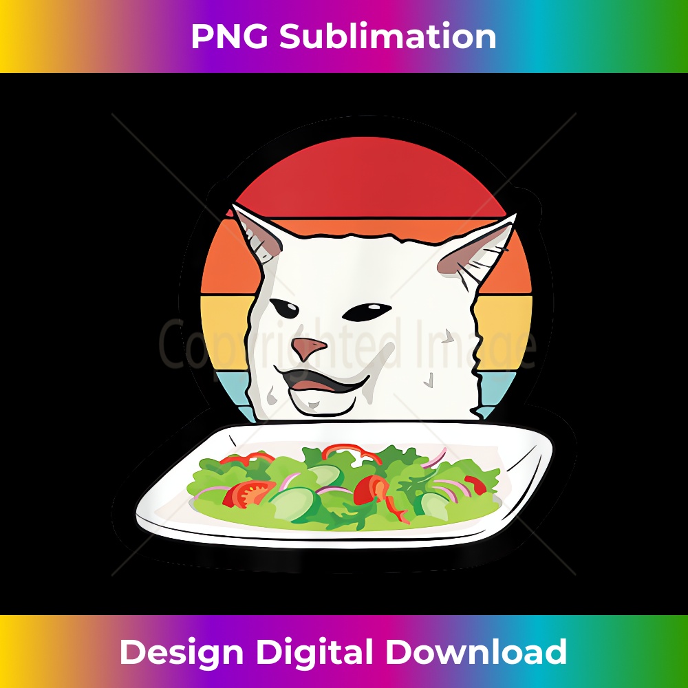 Funny Woman Yelling at Confused Cat Dinner Table Salad Meme | Inspire ...