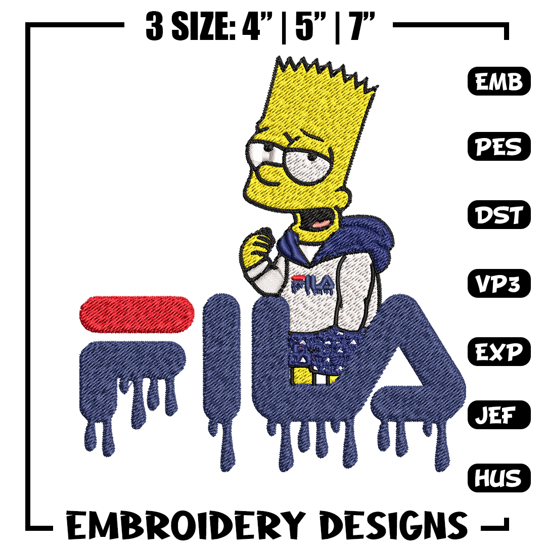 Simpson Fila Embroidery design, Simpson Embroidery, cartoon - Inspire ...