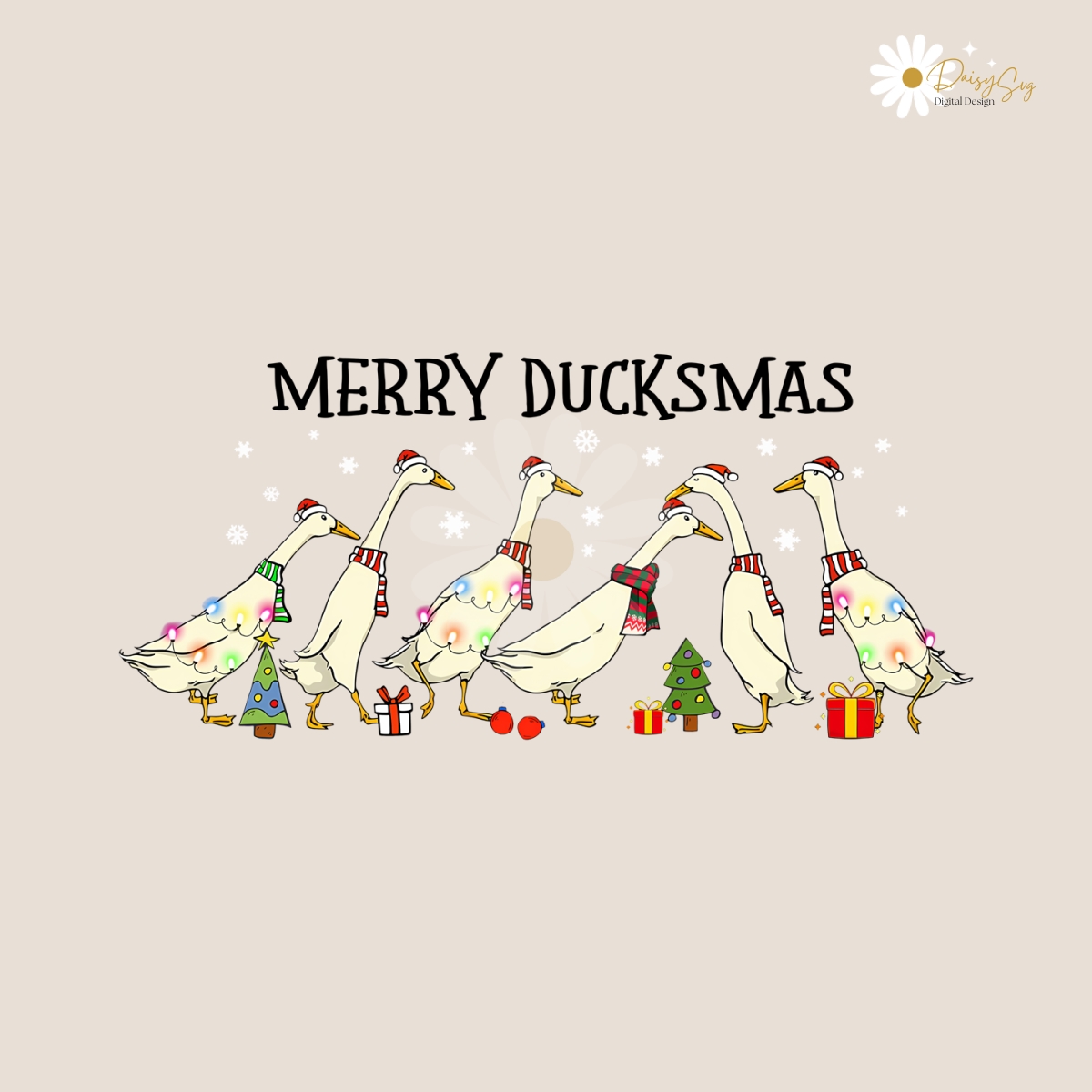 Funny Merry Duckmas Christmas Gift PNG Sublimation - Inspire Uplift