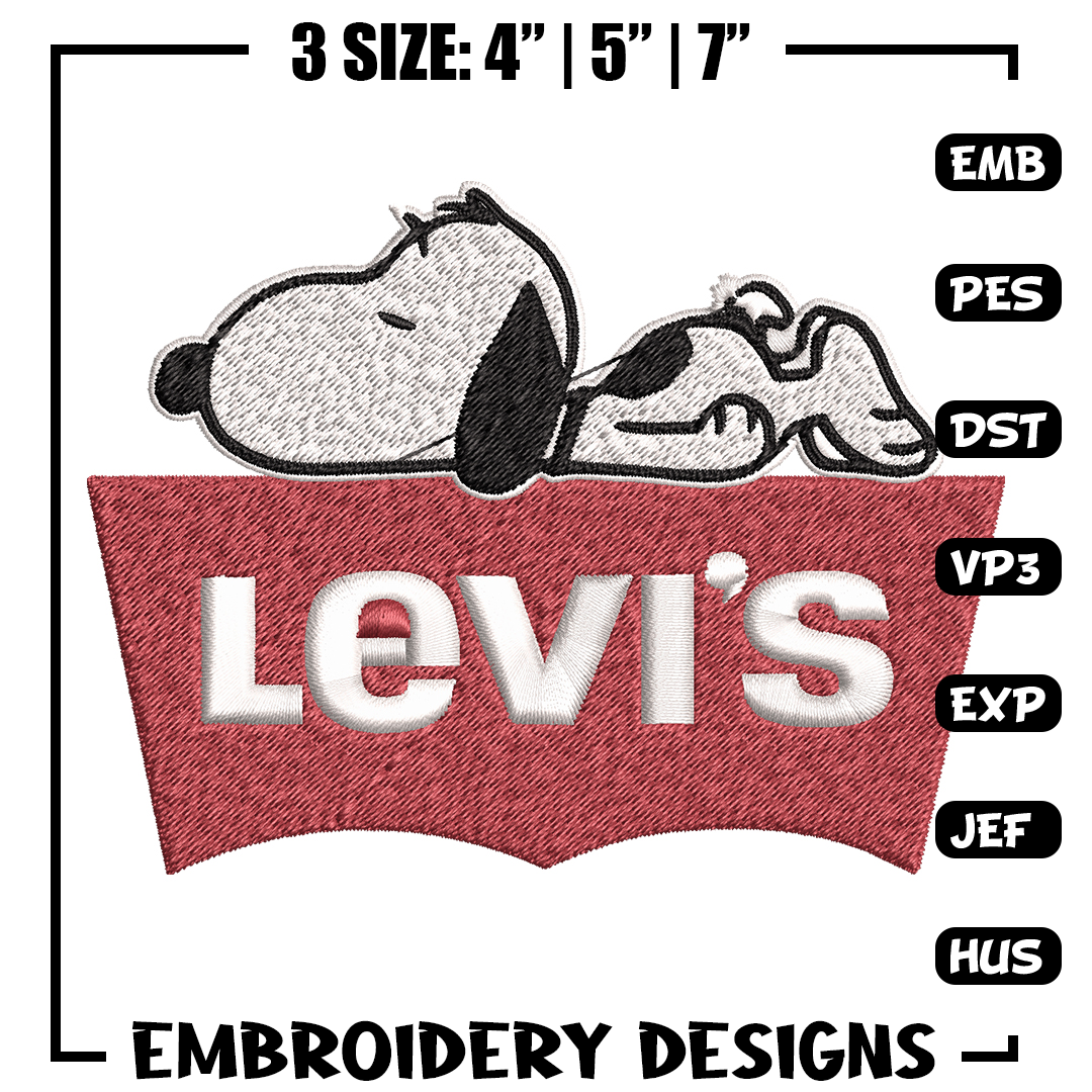 Snoopy Levi's Embroidery design, Snoopy Levi's Embroidery, c | Inspire ...