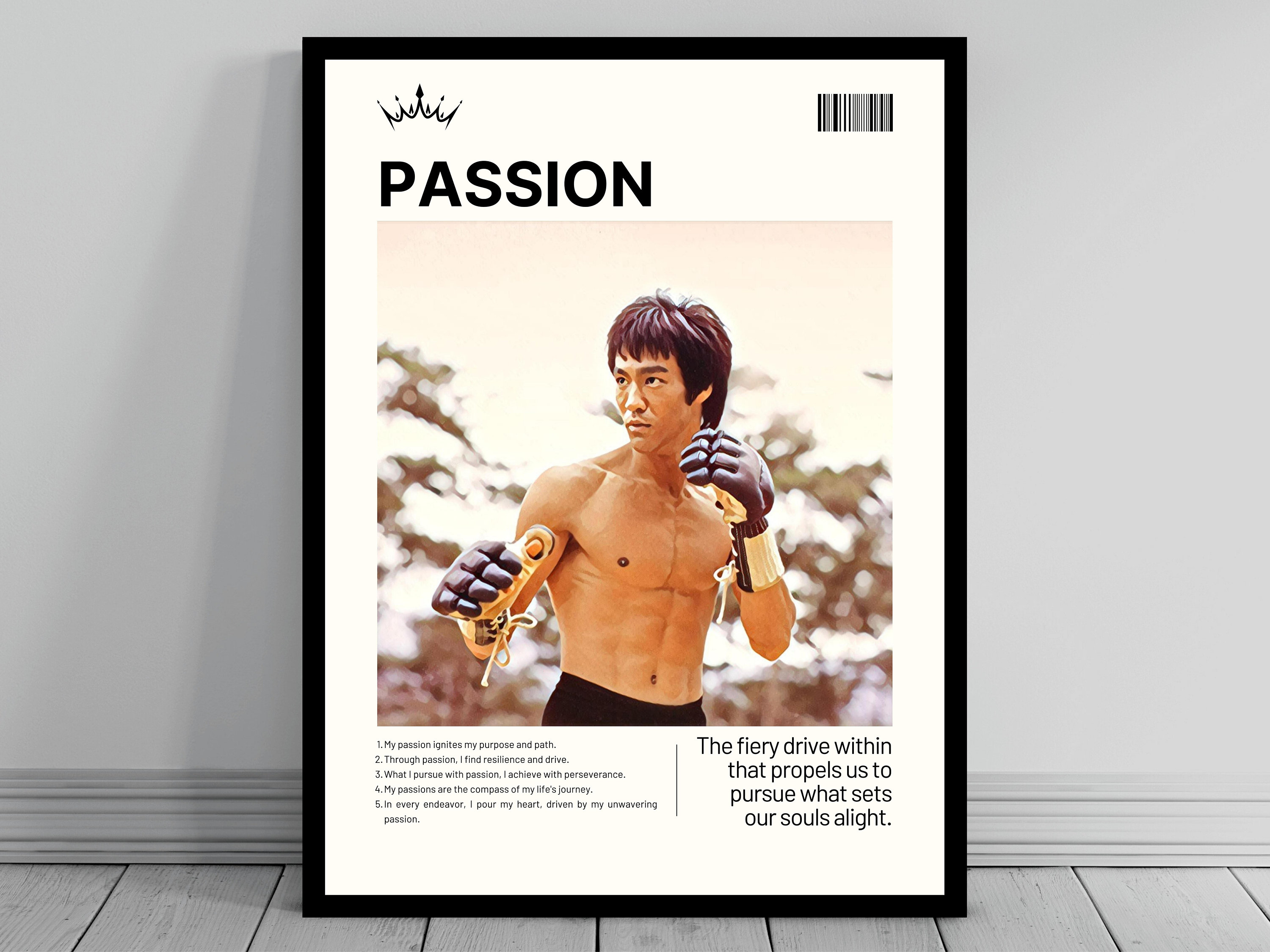 Passion Daily Affirmation Bruce Lee Motivational Poster Mid - Inspire ...