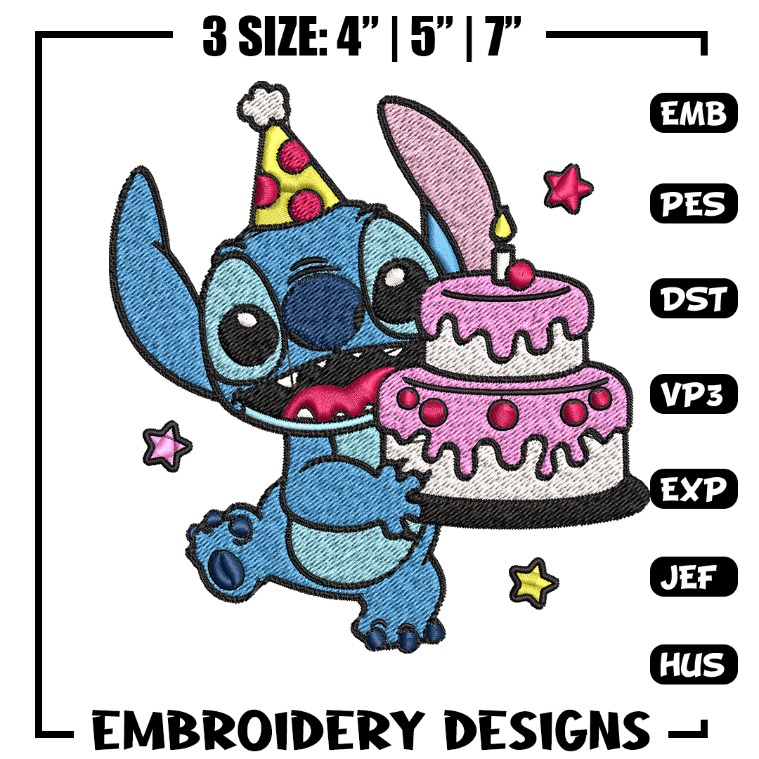 Stitch birthday Embroidery design, Stitch birthday Embroider | Inspire ...