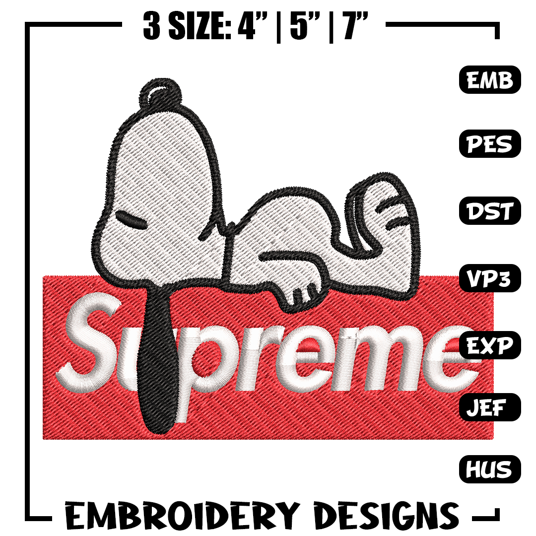 Supreme snoopy dog Embroidery design, supreme snoopy dog Emb | Inspire ...