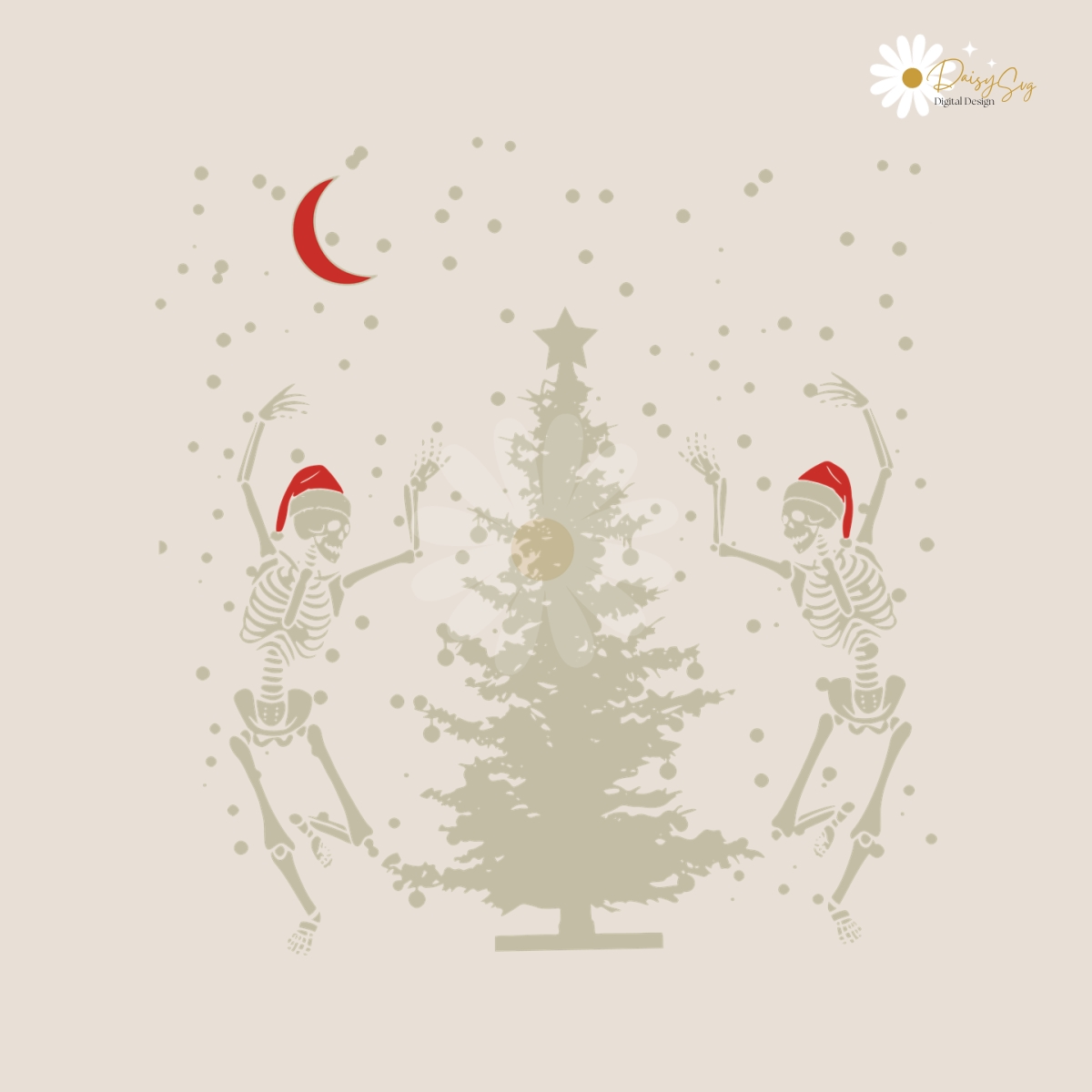 Dancing Skeleton Christmas Tree SVG Graphic Design File | Inspire Uplift