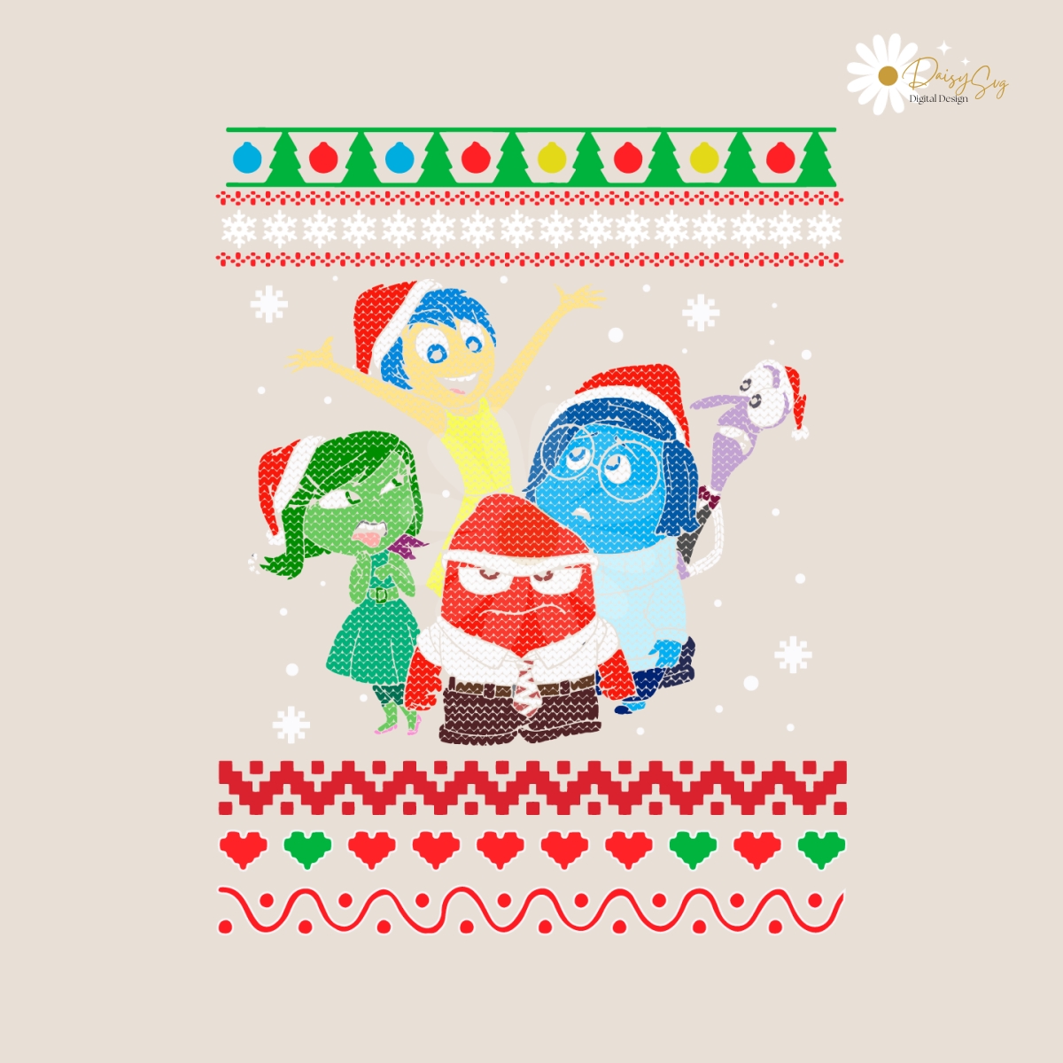 Disney Inside Out Characters Cute Christmas SVG Cricut Files - Inspire ...