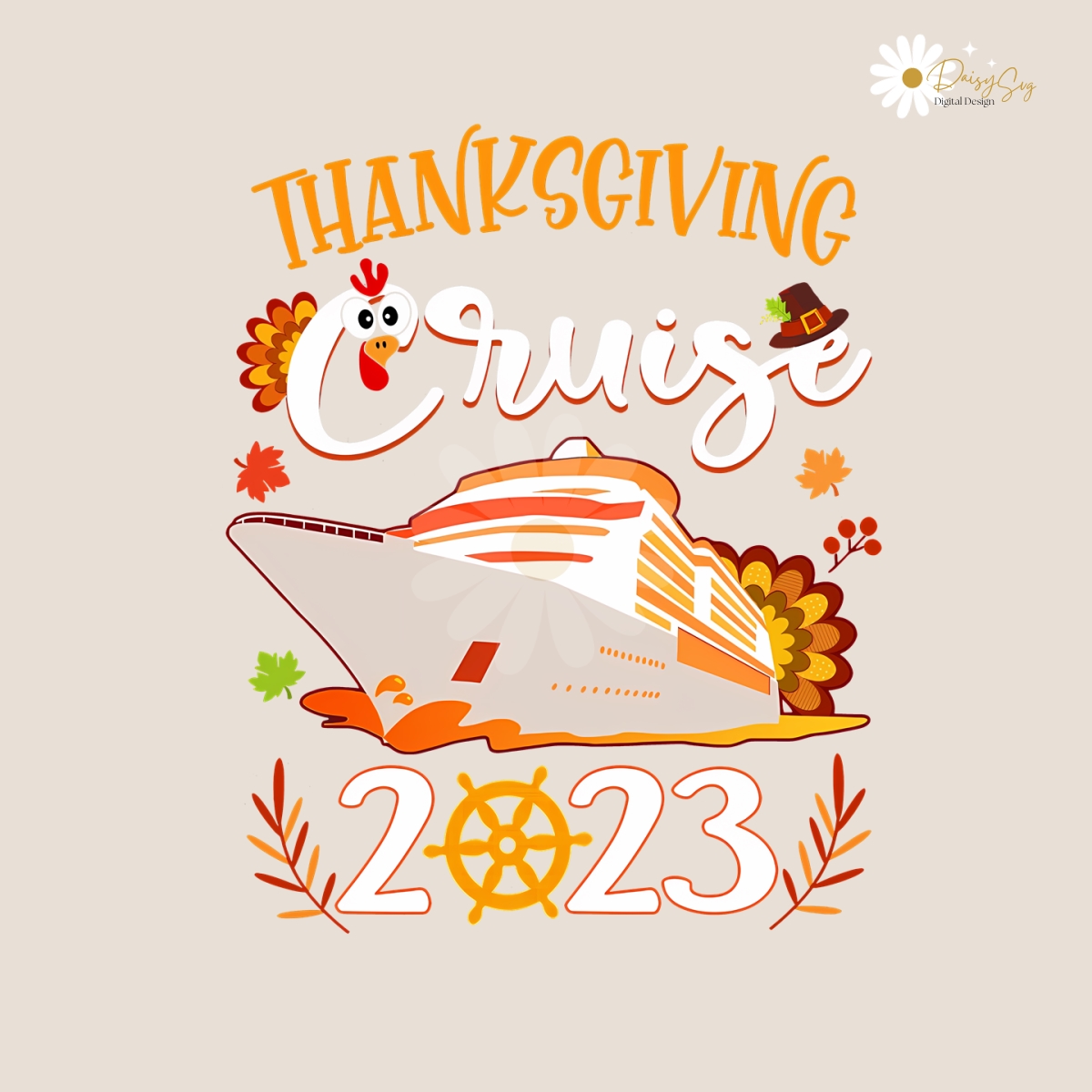 Retro Thanksgiving Cruise Trip 2023 PNG Download File - Inspire Uplift