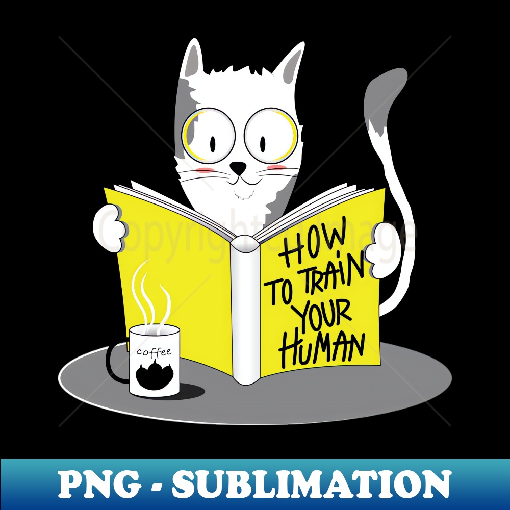 Cute Cat Reading A Human Training Book how to train human - | Inspire ...