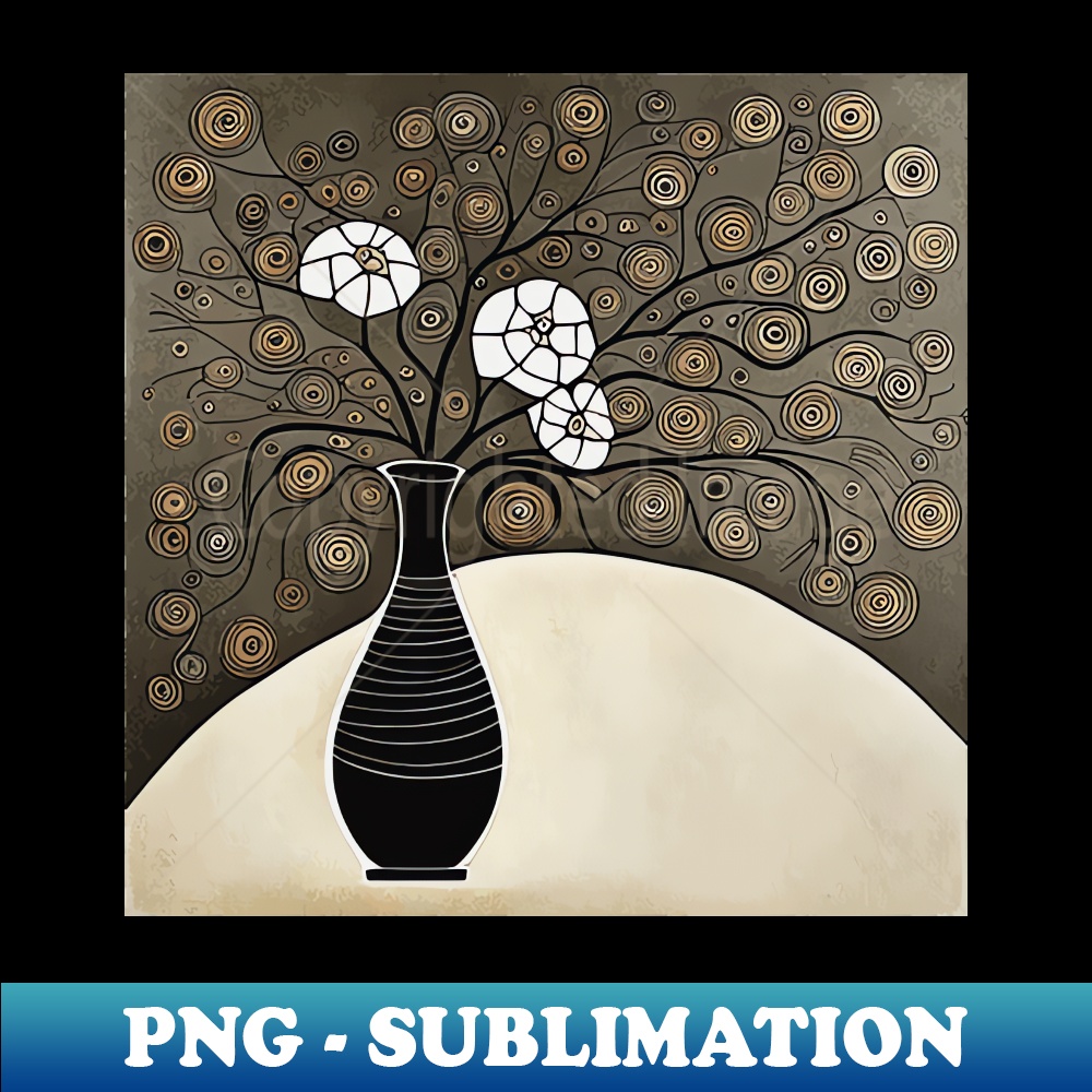 Cute Abstract Flowers in a Black Vase Still Life Painting - | Inspire ...
