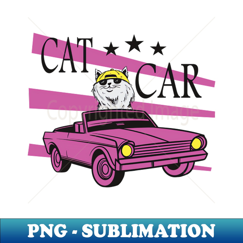 Cat Car - Retro PNG Sublimation Digital Download - Bold & Ey | Inspire ...