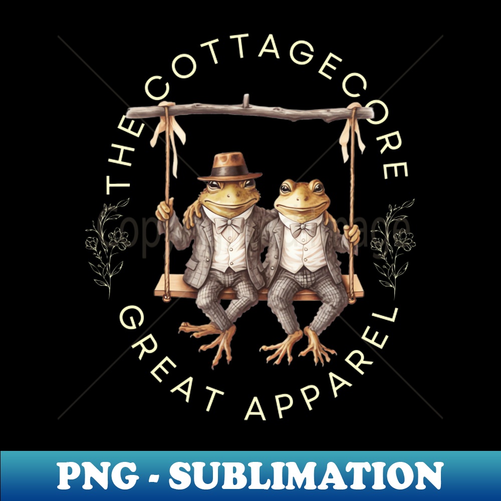 Cottagecore Aesthetic Frog and Toad on Swing Vintage style - - Inspire ...