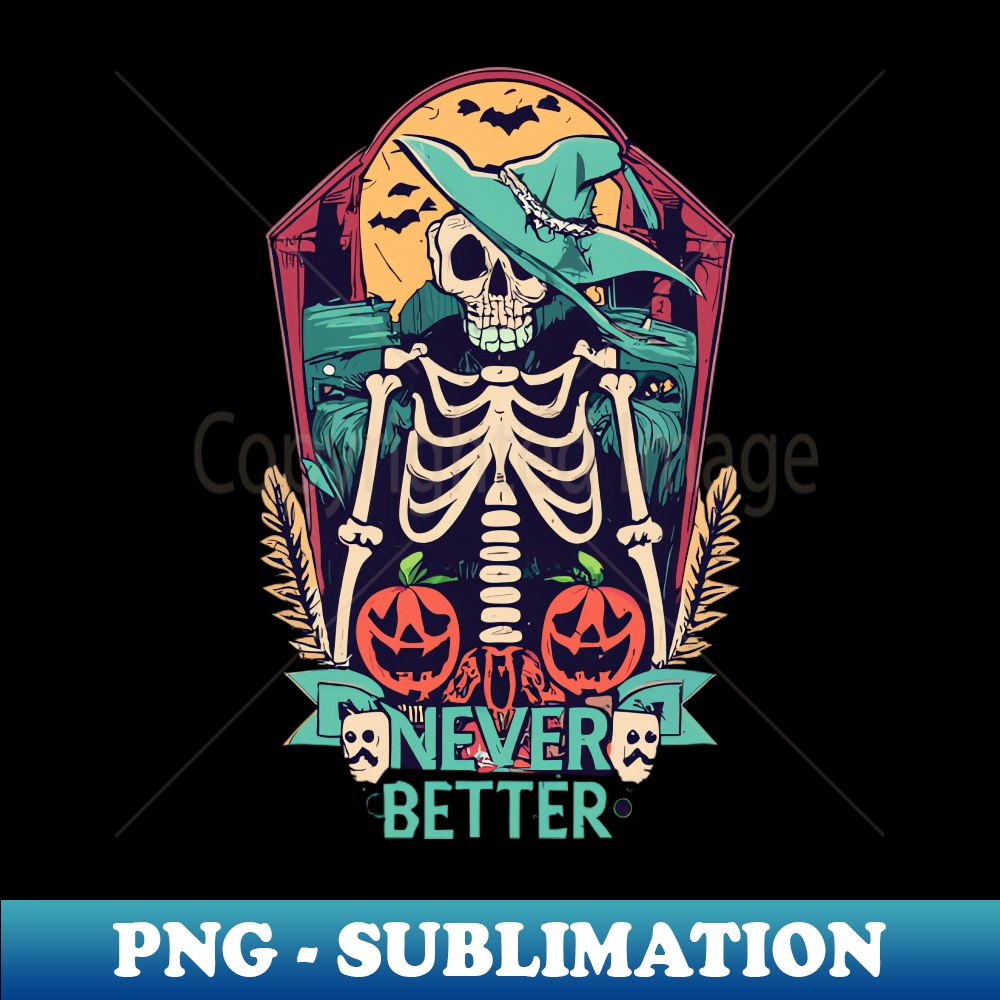 Halloween Never Better Skeleton Floral Skull - PNG Transpare - Inspire Uplift