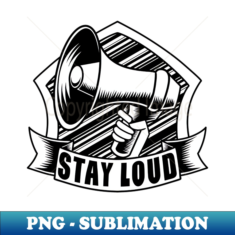 STAY LOUD MEGAPHONE SIMPLE LOGO white - PNG Transparent Digi | Inspire ...