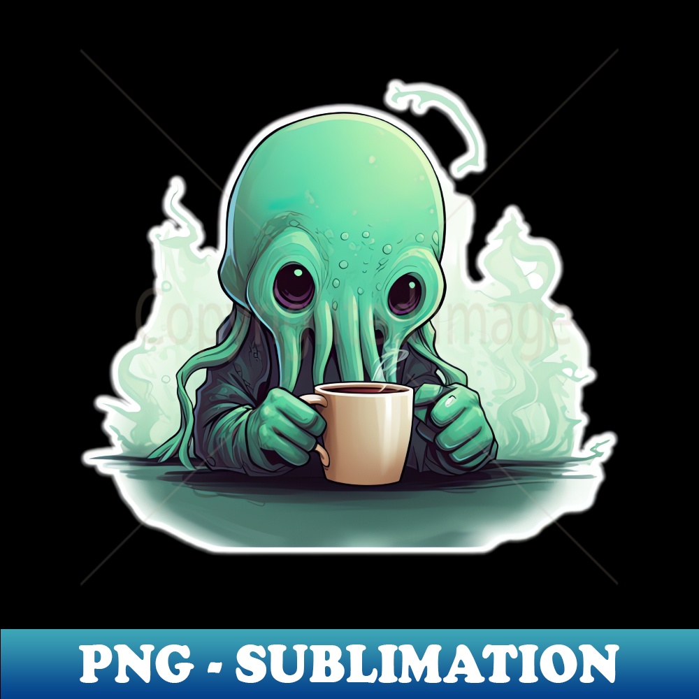 Cute Cthulhu with Coffee Lovecraftian Morning Charm - Instan | Inspire ...