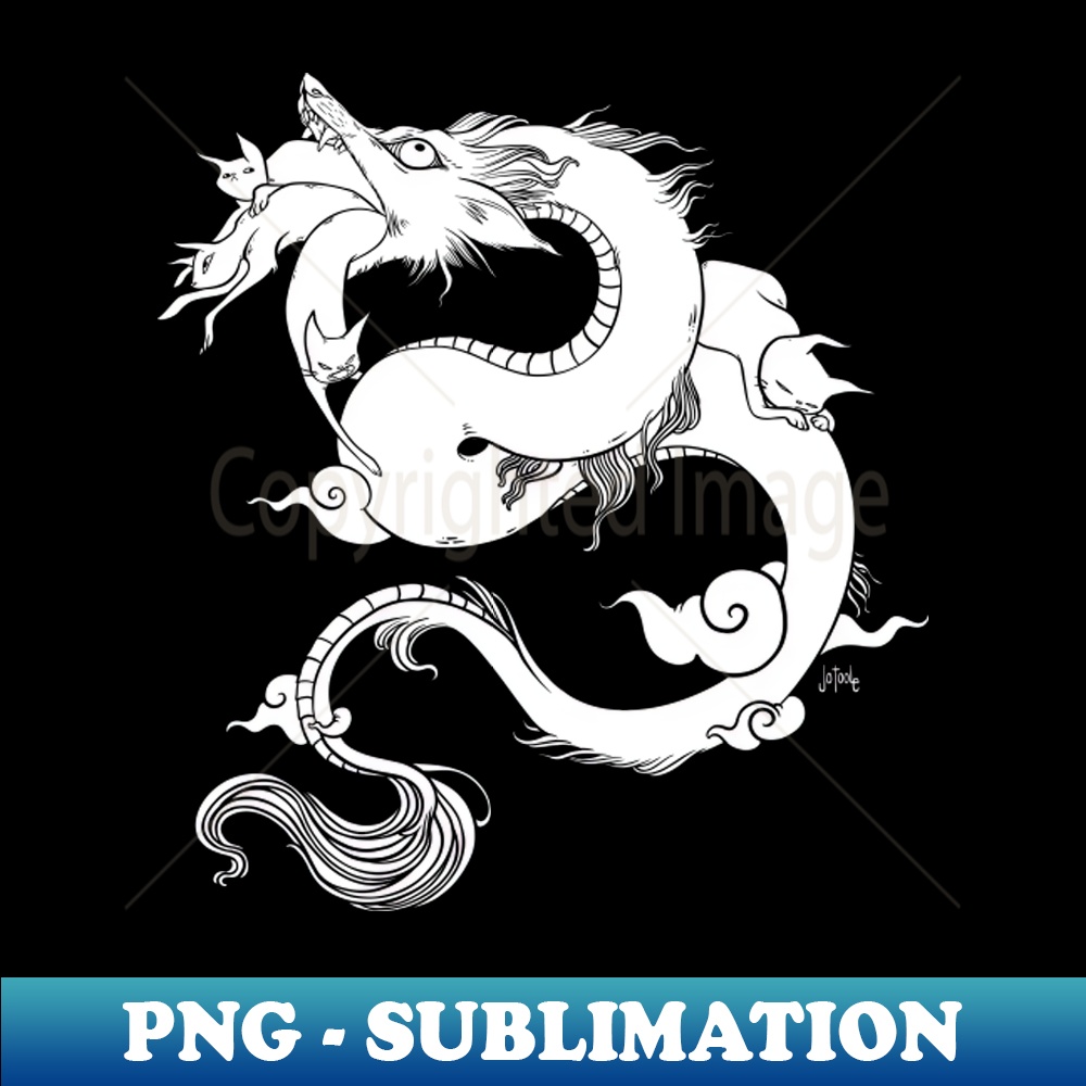 Flying Dragon In Space With Cats Drawing - Professional Subl | Inspire ...