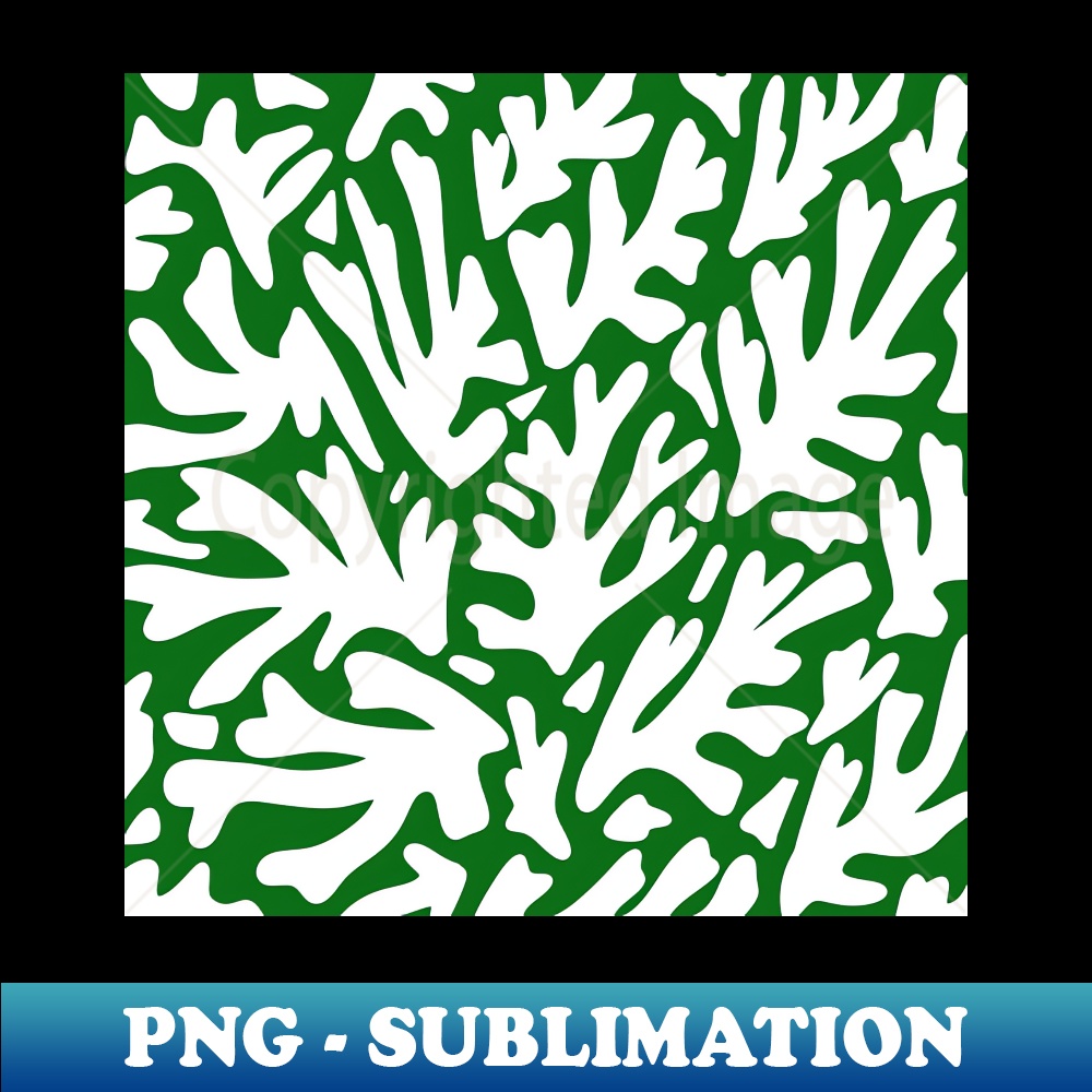 White seaweed on green inspired by Matisse - Signature Subli | Inspire ...