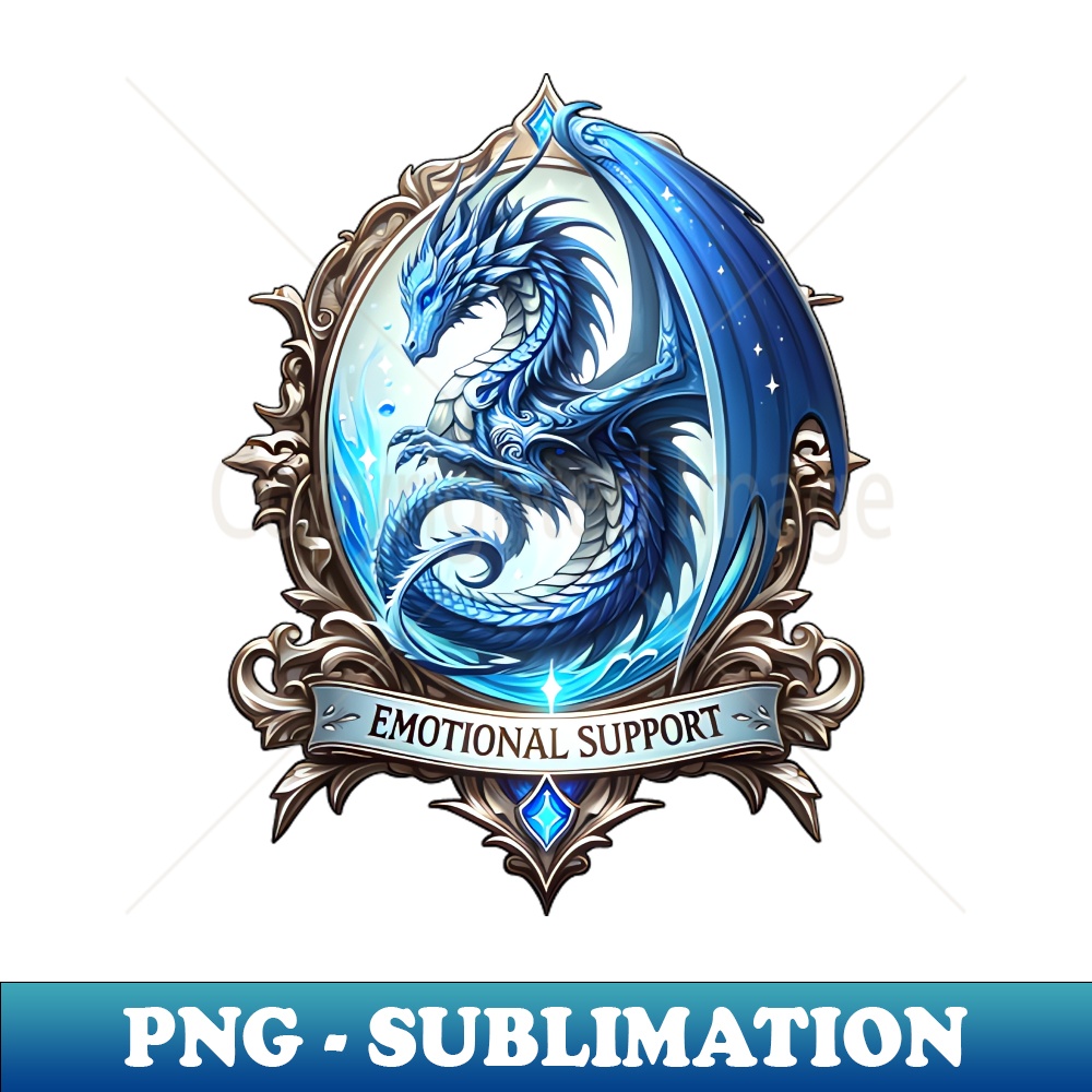 Emotional Support Blue Dragon Badge - High-Quality PNG Subli | Inspire ...