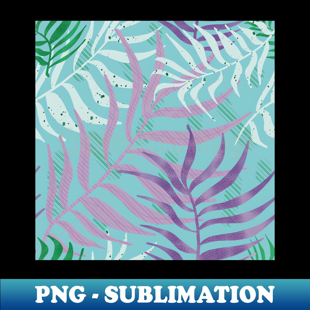 Purple Tropical Leaves Pattern - PNG Transparent Sublimation - Inspire ...
