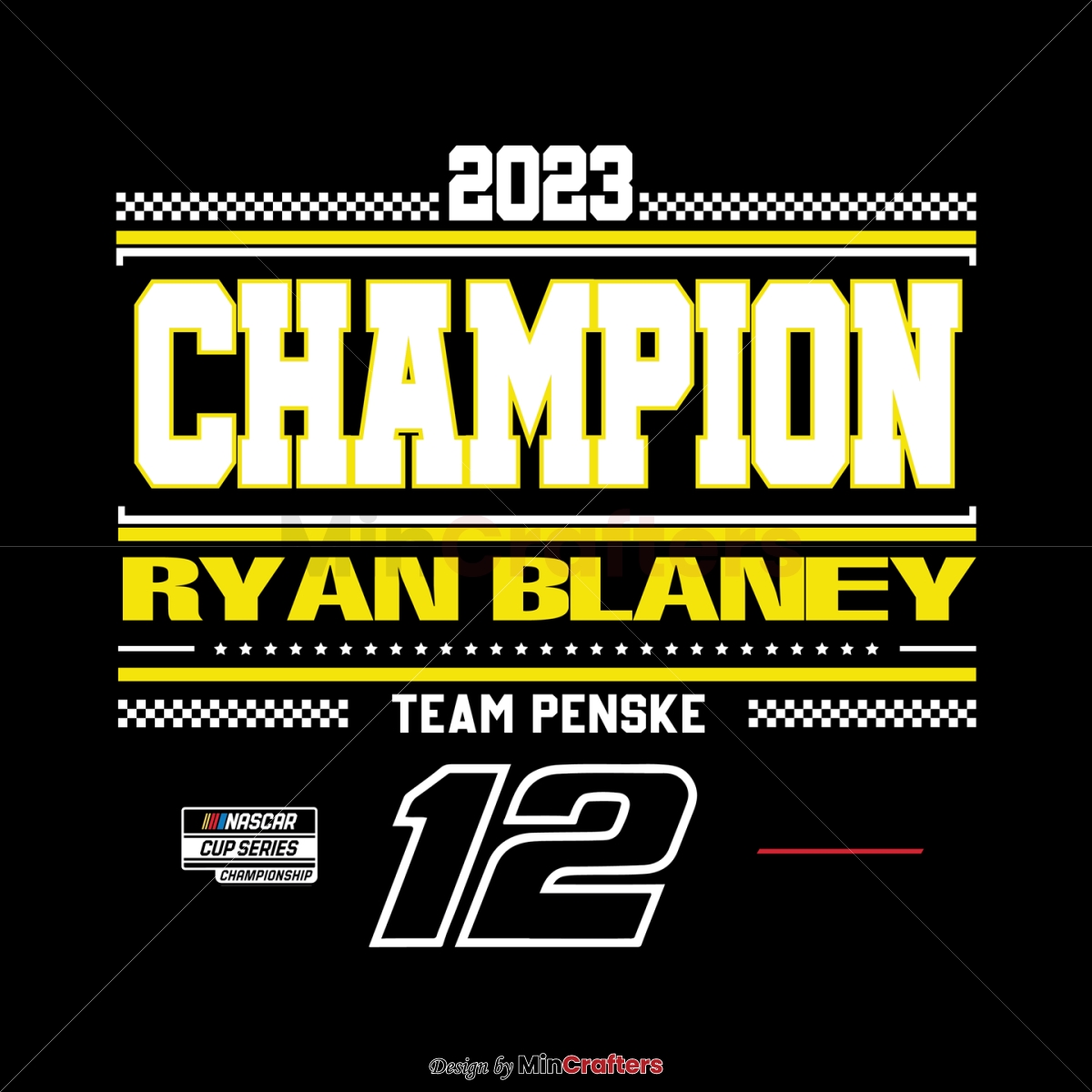 2023 Champion Ryan Blaney Team Penske NASCAR SVG File - Inspire Uplift