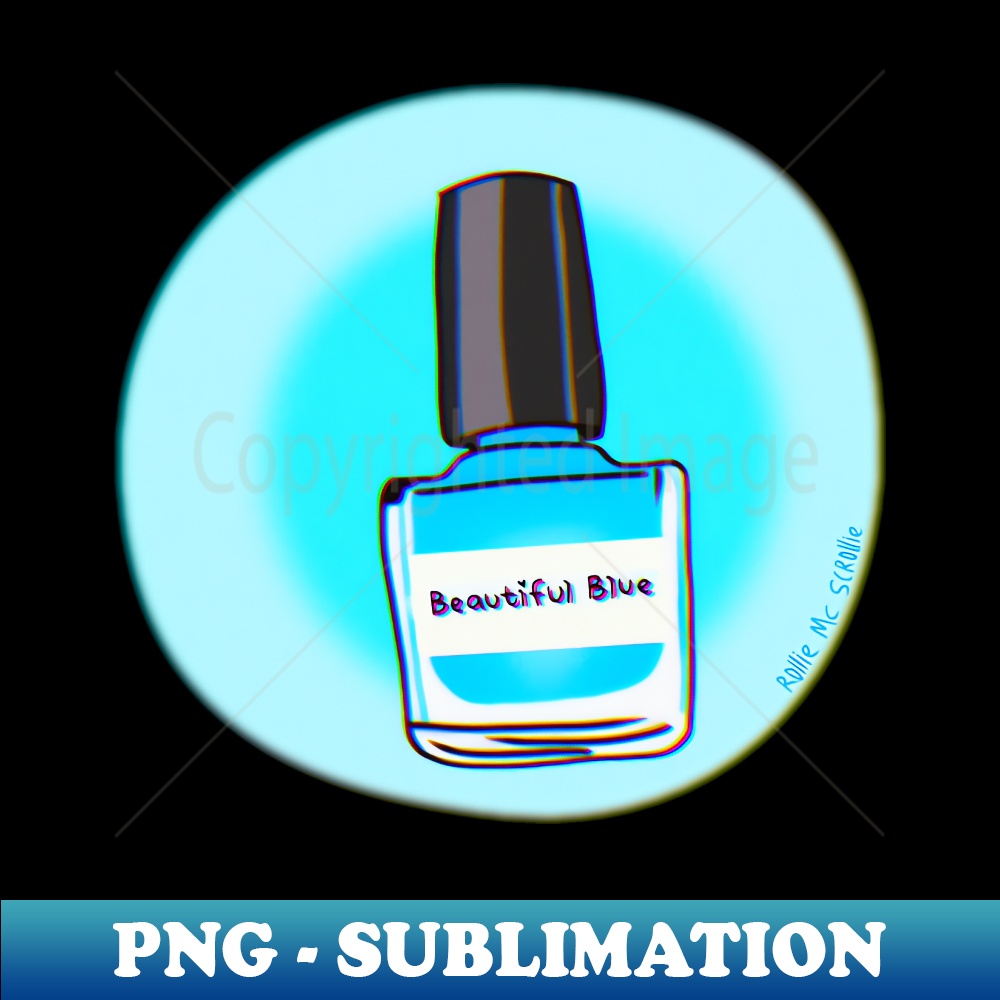 Beautiful Blue Nail Polish - Instant PNG Sublimation Downloa | Inspire ...
