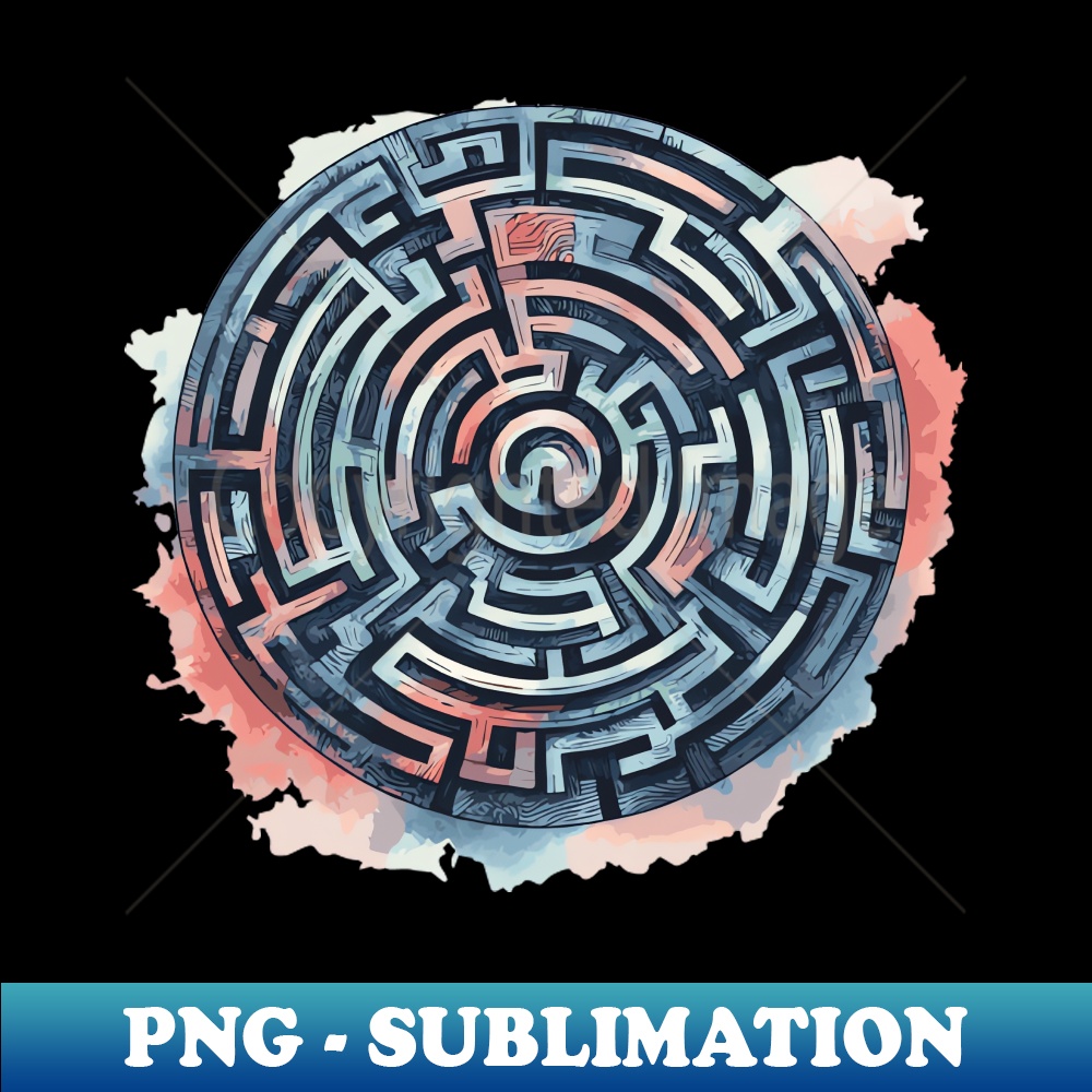 Maze Labyrinth Watercolor - Premium Sublimation Digital Down | Inspire ...