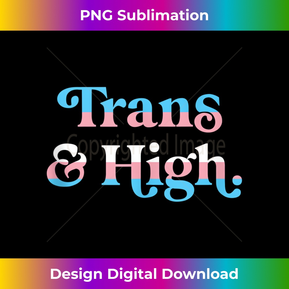 Trans And High Funny Weed Marijuana Retro LGBTQ Pride Flag T - Inspire ...