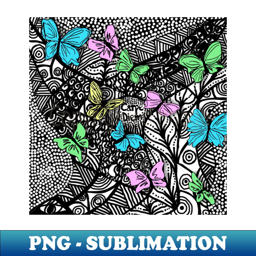Carpe Diem Zentangle Art With Pastel Butterflies - Sublimati | Inspire ...