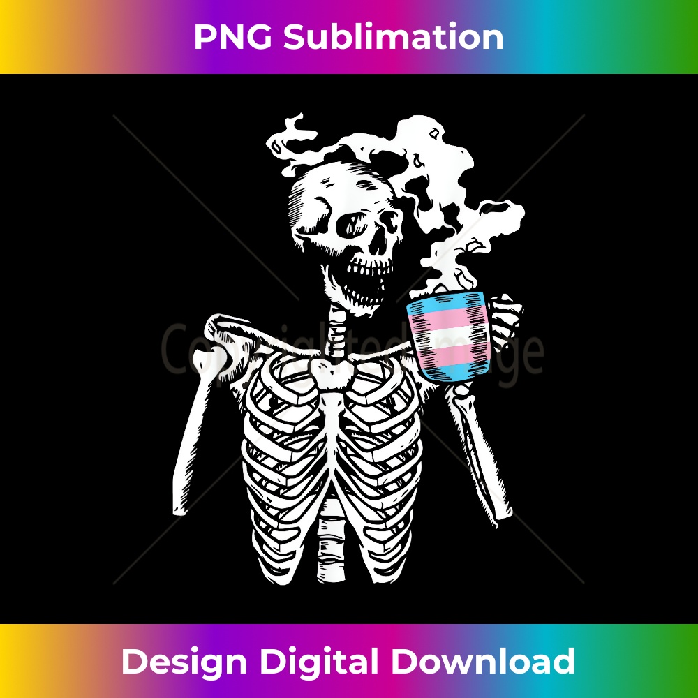 Skeleton Drinking Coffee Trans-gender Pride Skull LGBTQ Ally - Inspire ...