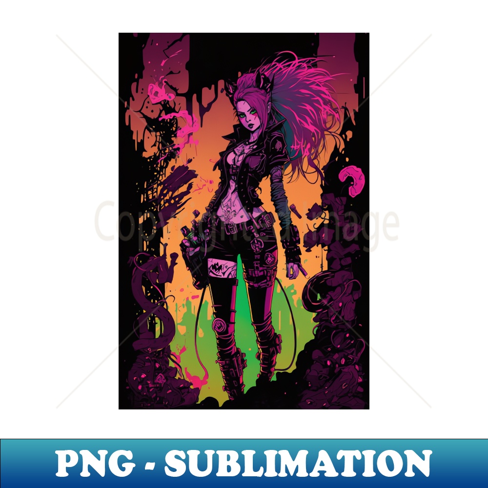 Cyberpunk Goth Girl Alchemist - Signature Sublimation PNG Fi - Inspire ...