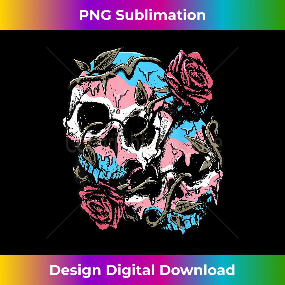 Transgender Pride Trans Flag Skull Roses Subtle LGBTQ - Eco- | Inspire ...