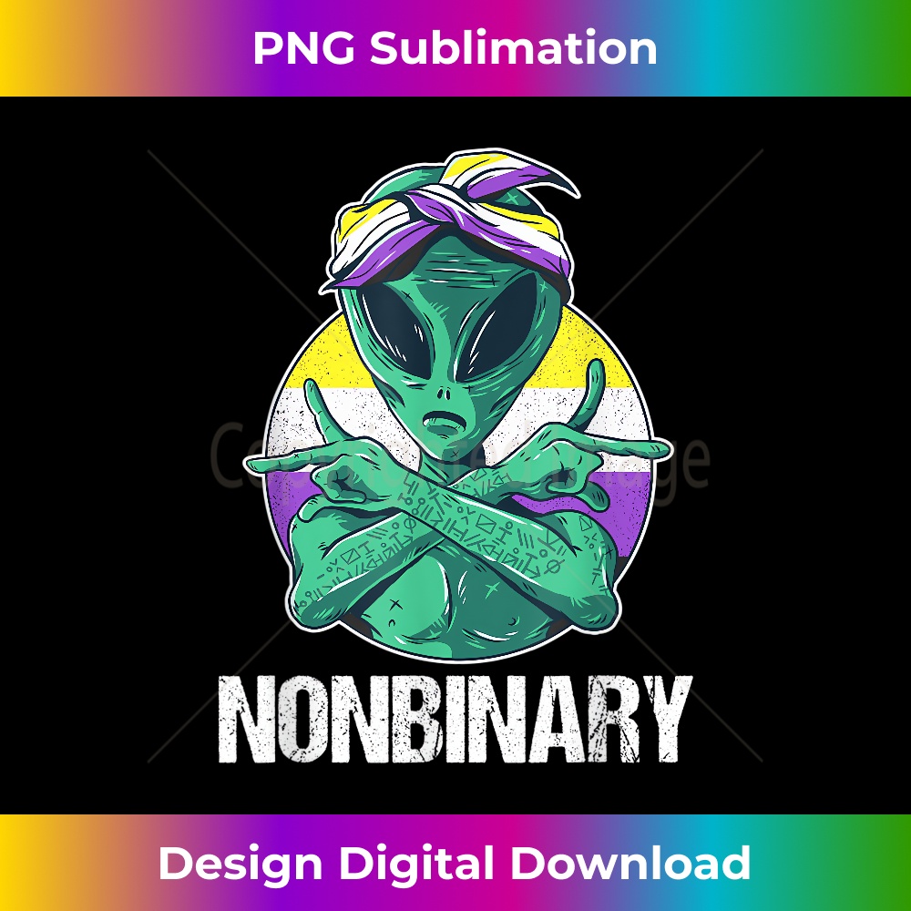Pride Alien LGBTQ Enby NonBinary - Minimalist Sublimation Di - Inspire Uplift