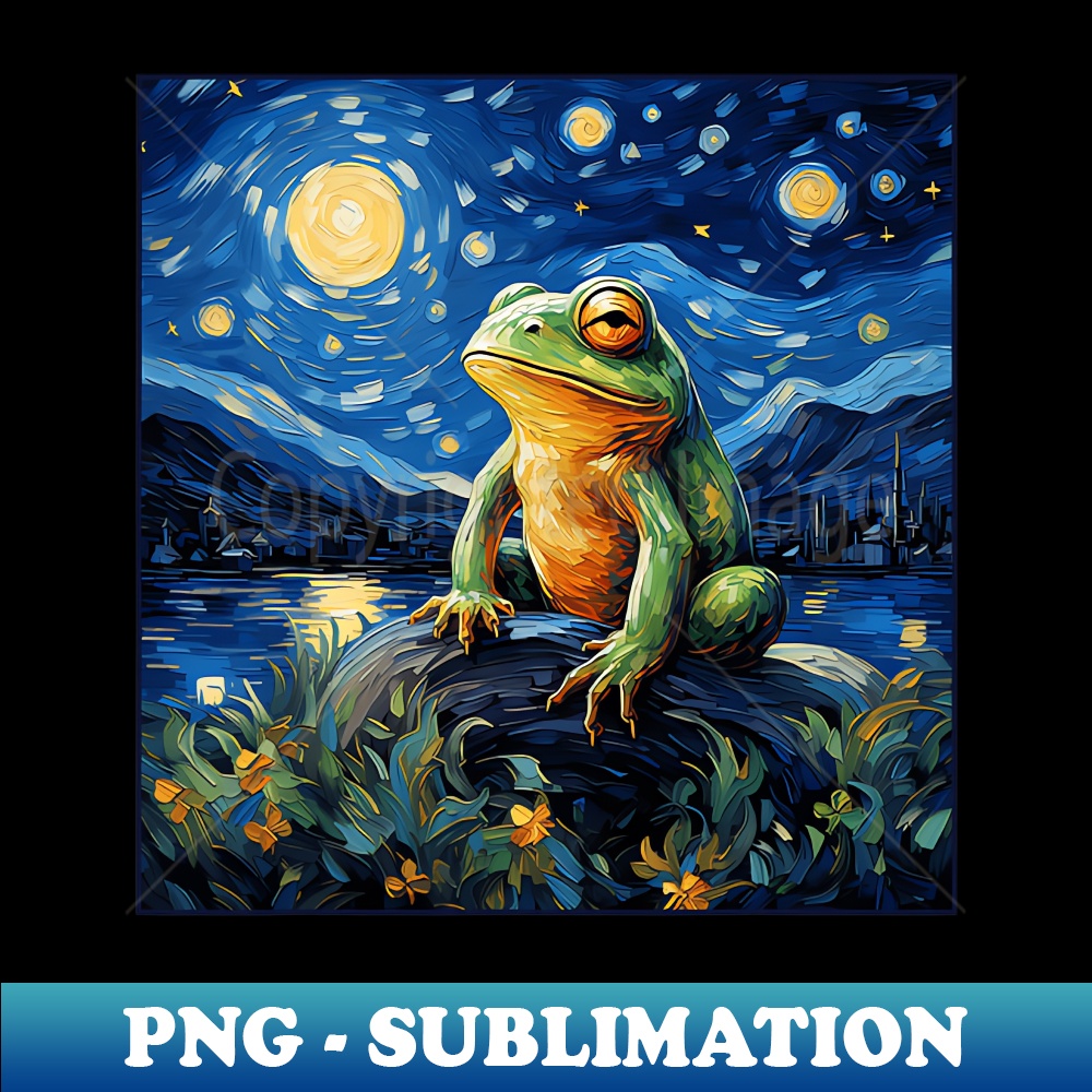 Cottagecore Van Gogh Starry Night Frog Aesthetic - Digital S | Inspire ...