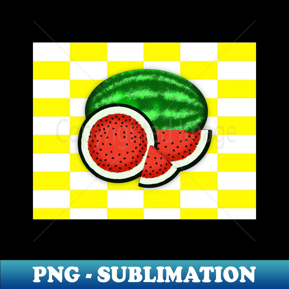 Watermelon on Gold Background - Elegant Sublimation PNG Down | Inspire ...