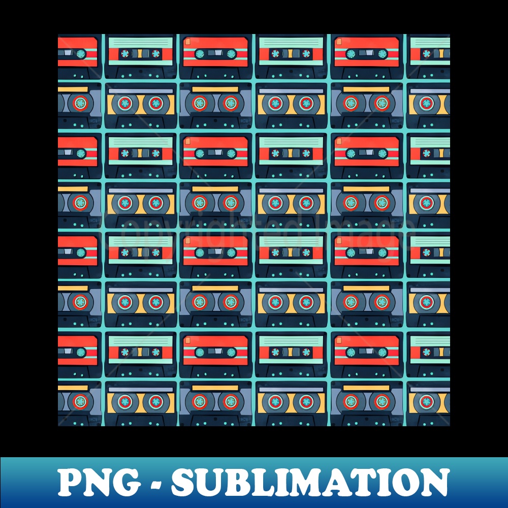 Retro Cassette Tape Pattern - Trendy Sublimation Digital Dow | Inspire ...