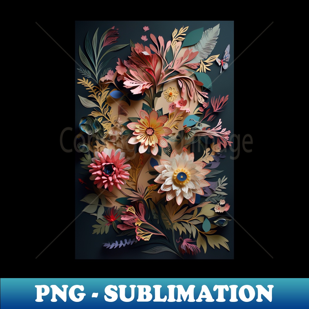Paper Flowers - Modern Sublimation PNG File - Stunning Subli - Inspire ...
