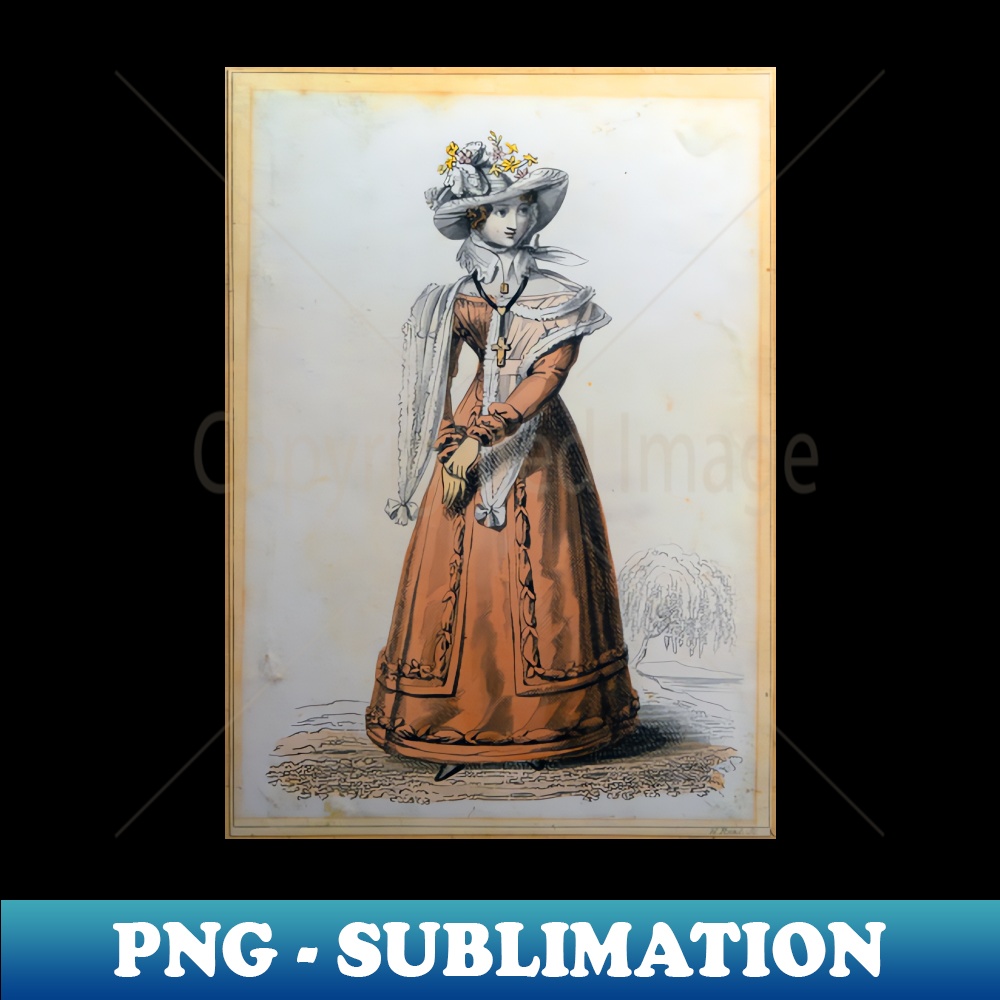 Fine Lady vintage post card - Signature Sublimation PNG File | Inspire ...